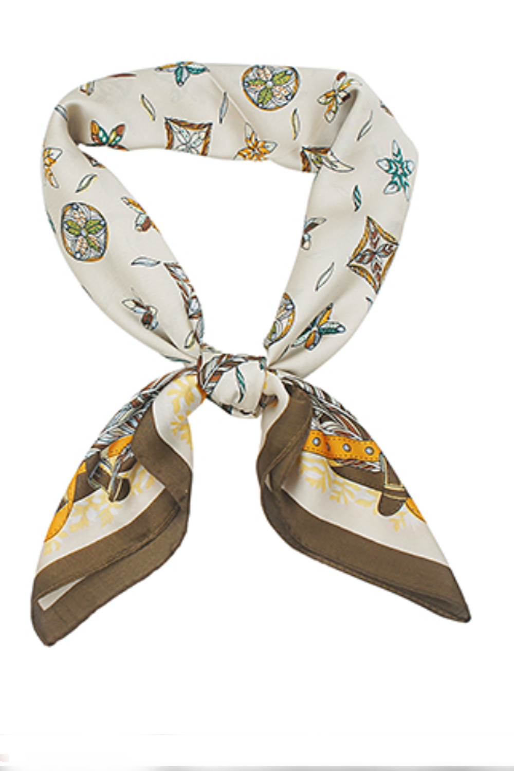 Floral & Feather Pattern Scarf-Beige – Simply Dixie Boutique