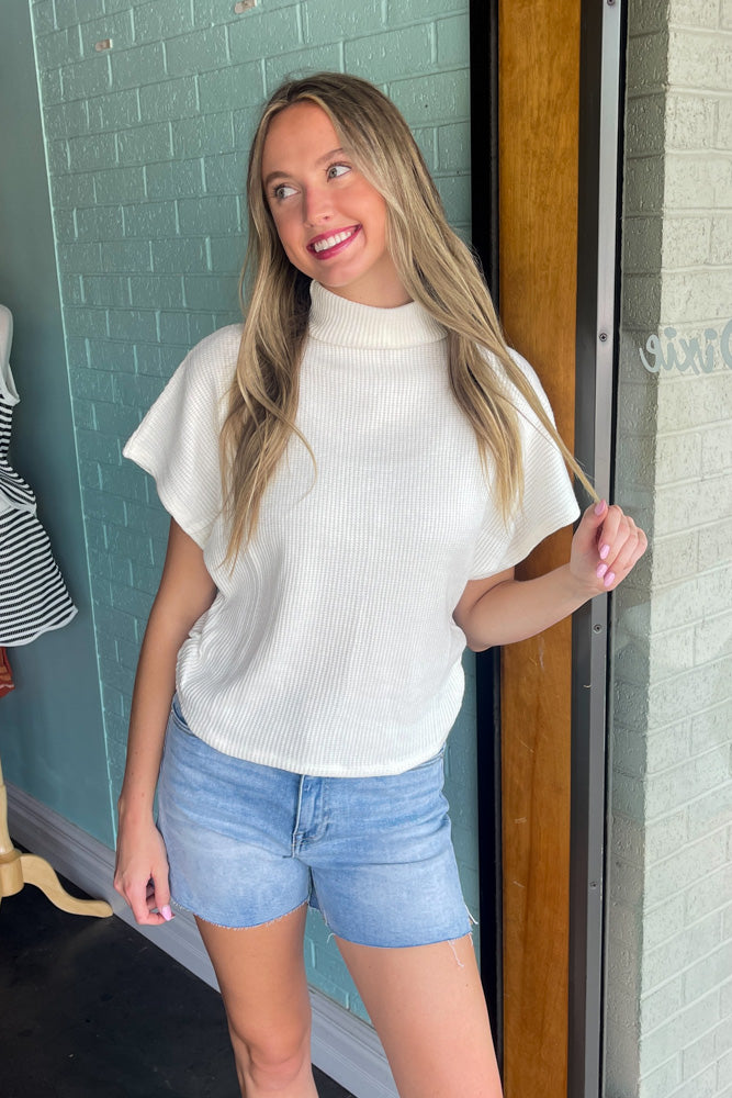 Zenana-Mock Neck Side Shirred Sweater – Simply Dixie Boutique