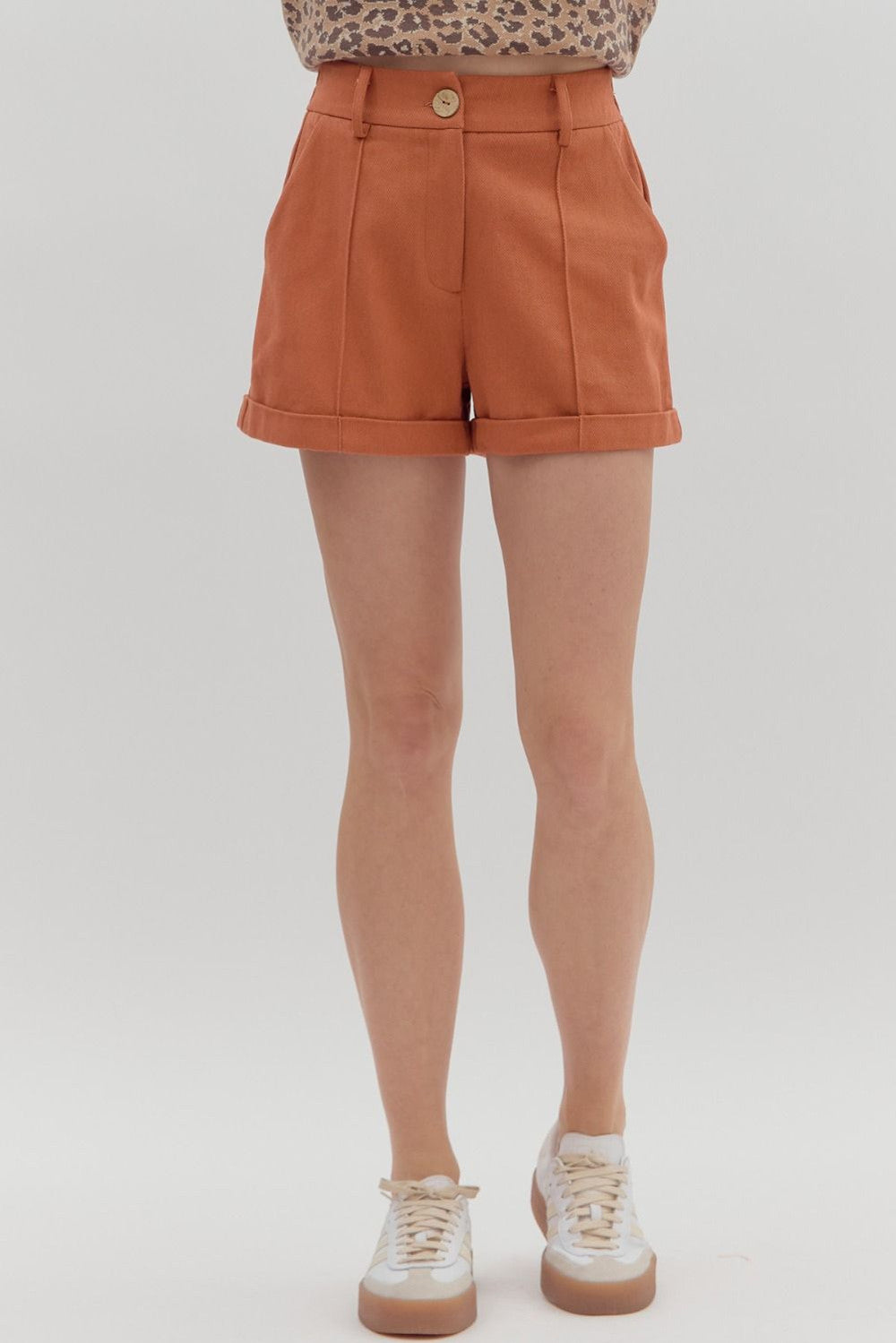 Rolled Cuff Pintuck Shorts-Rust – Simply Dixie Boutique